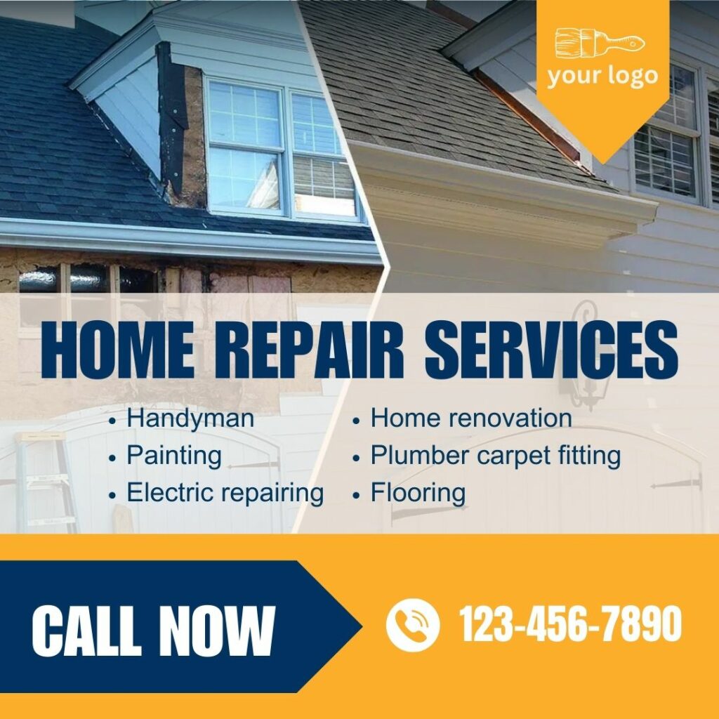 Catchy and Creative Social Media Templates for House Repair Services