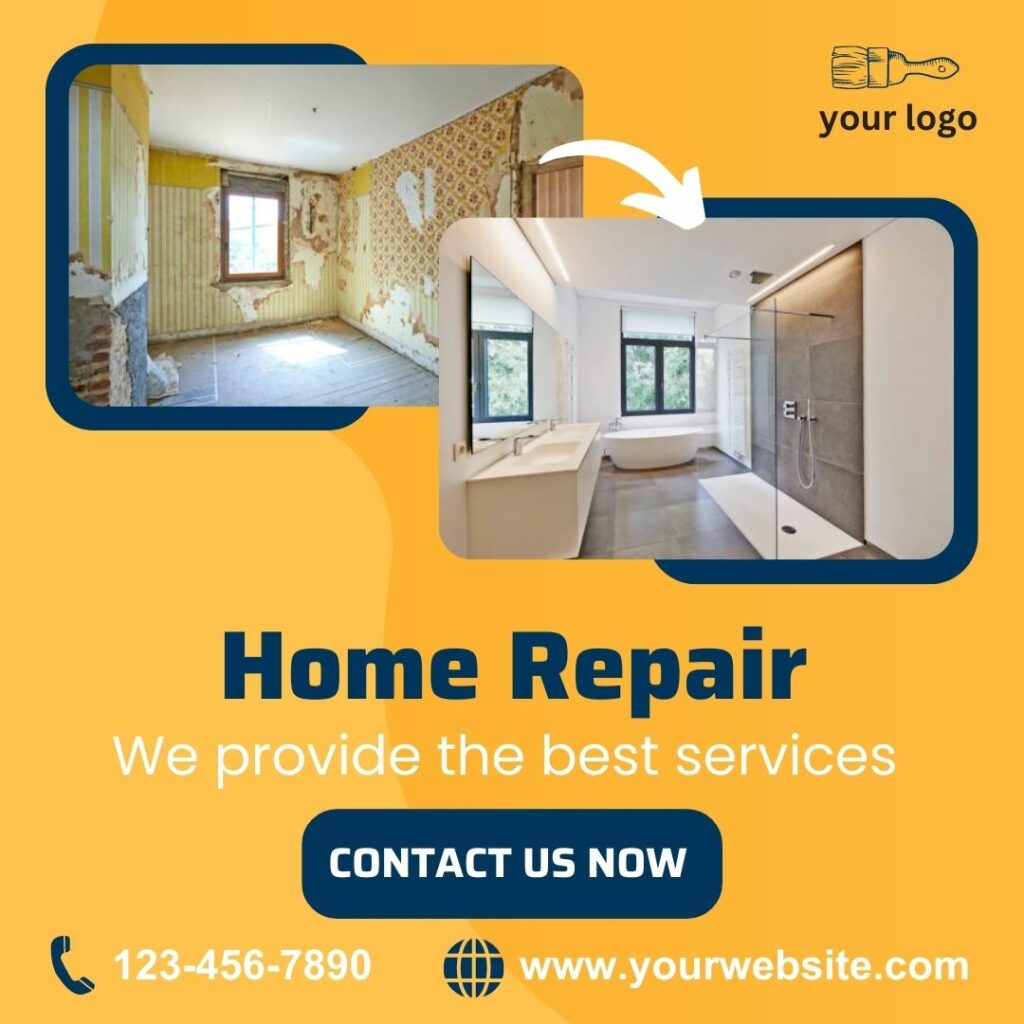 Catchy and Creative Social Media Templates for House Repair Services